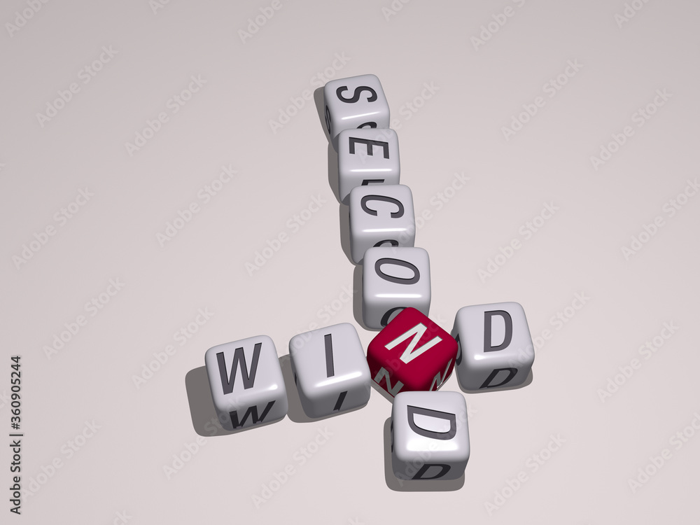 combination of second wind built by cubic letters from the top ...