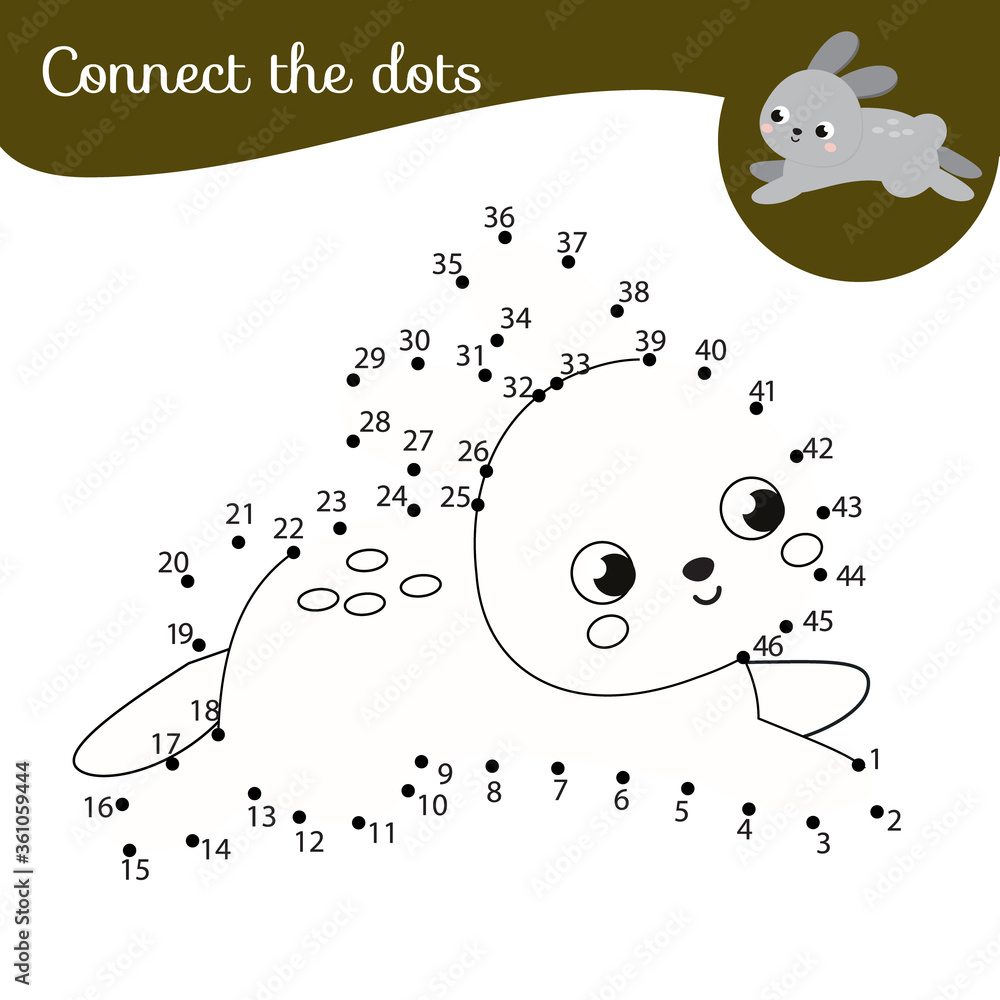 Connect the dots. Dot to dot by numbers activity for kids and toddlers ...