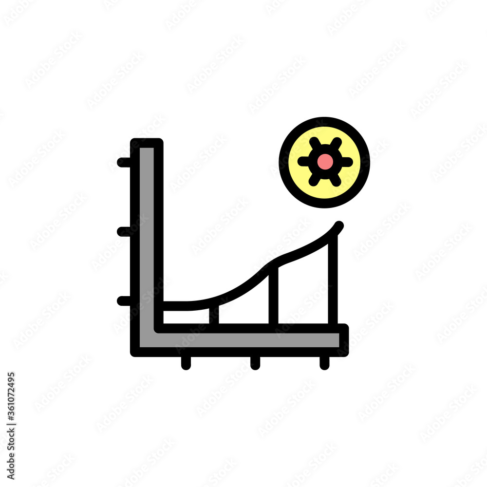 Statistics, coronavirus icon. Simple color with outline vector elements ...