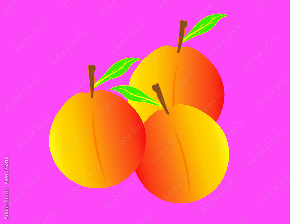 Logo illustrazione di pesche frutta per borsa shopper stilizzata frutta ...