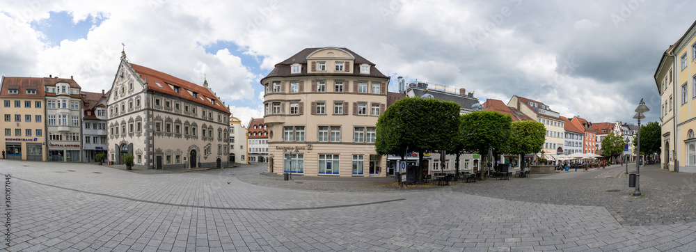 panorama view of the historic old town of Ravensburg in southern ...