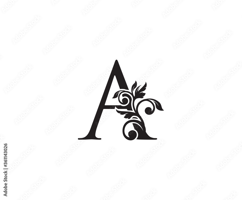 Vintage Letter A Logo. Classic A Letter Design Vector with Black Color ...