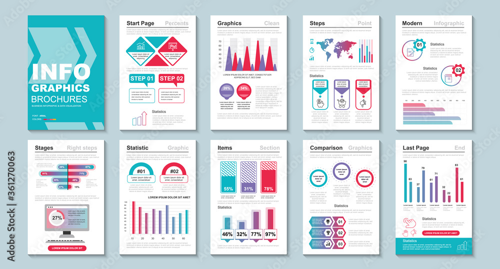เวกเตอร์ Stock Infographic brochures data visualization vector design ...