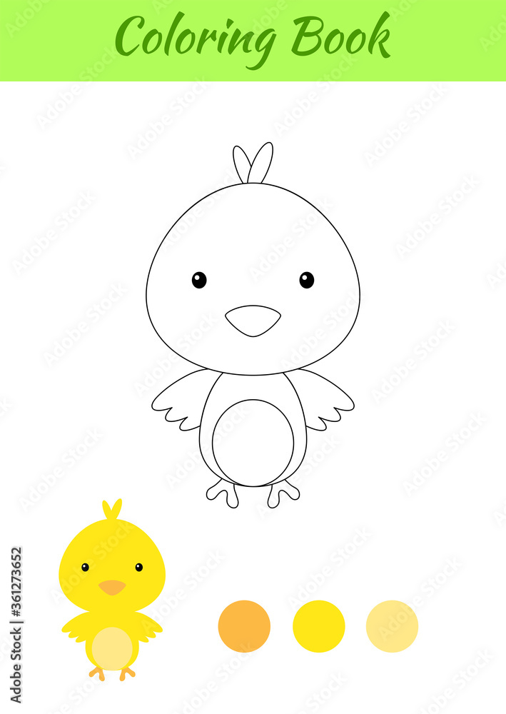 Coloring page happy little baby chicken. Printable coloring book for ...