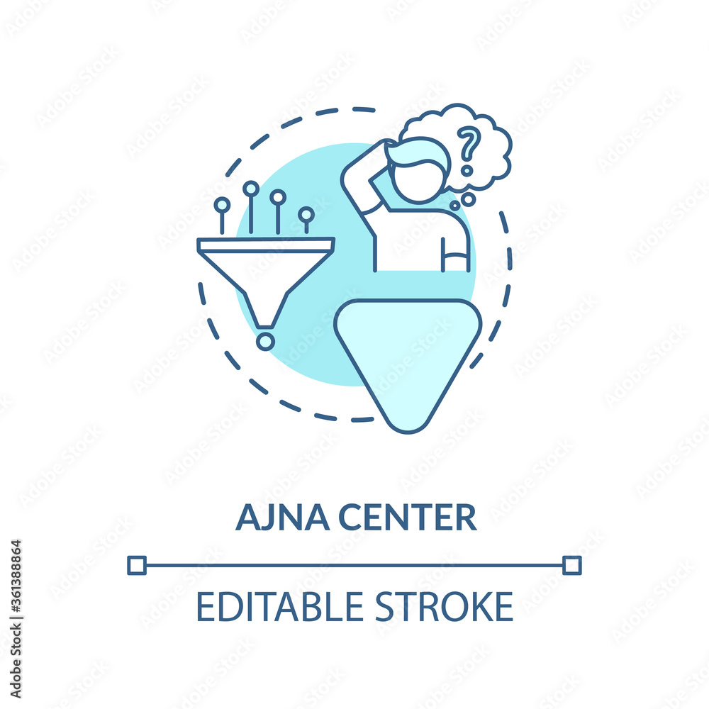 Anja center turquoise concept icon. Ability to conceptualize. Abstract ...