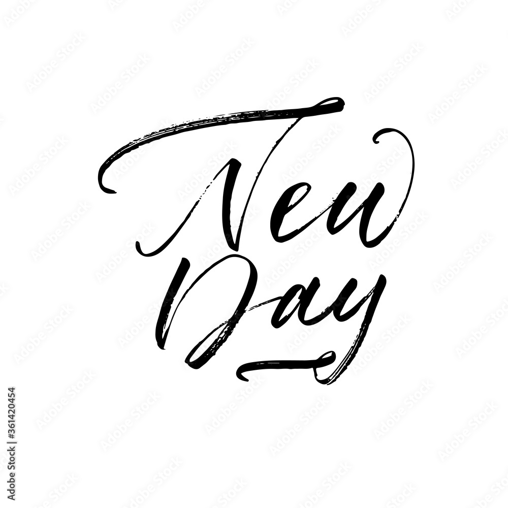 New day card. Hand drawn brush style modern calligraphy. Vector ...