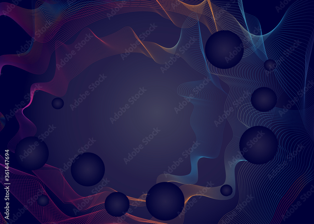 Abstract Background With Dynamic Linear Waves Modern Vibrant Colored Poster Composition Of