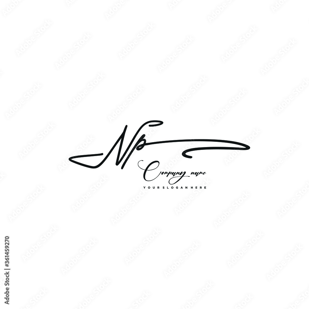 NP initials signature logo. Handwriting logo vector templates. Hand ...