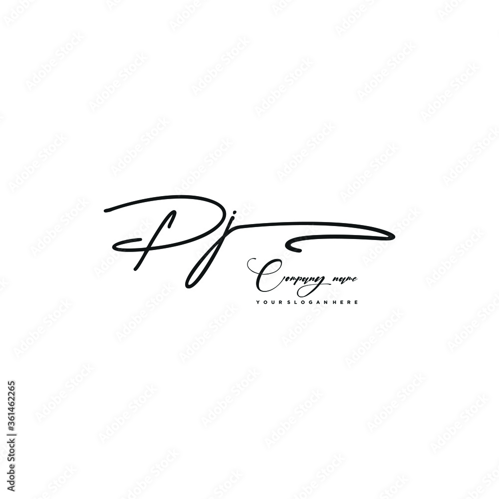 PJ initials signature logo. Handwriting logo vector templates. Hand ...
