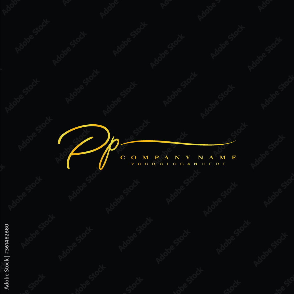 PP initials signature logo. Handwriting logo vector templates. Hand ...
