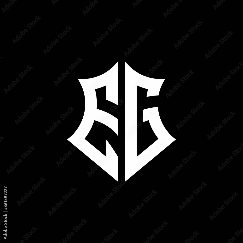 EG monogram logo with a sharp shield style Stock Vector | Adobe Stock