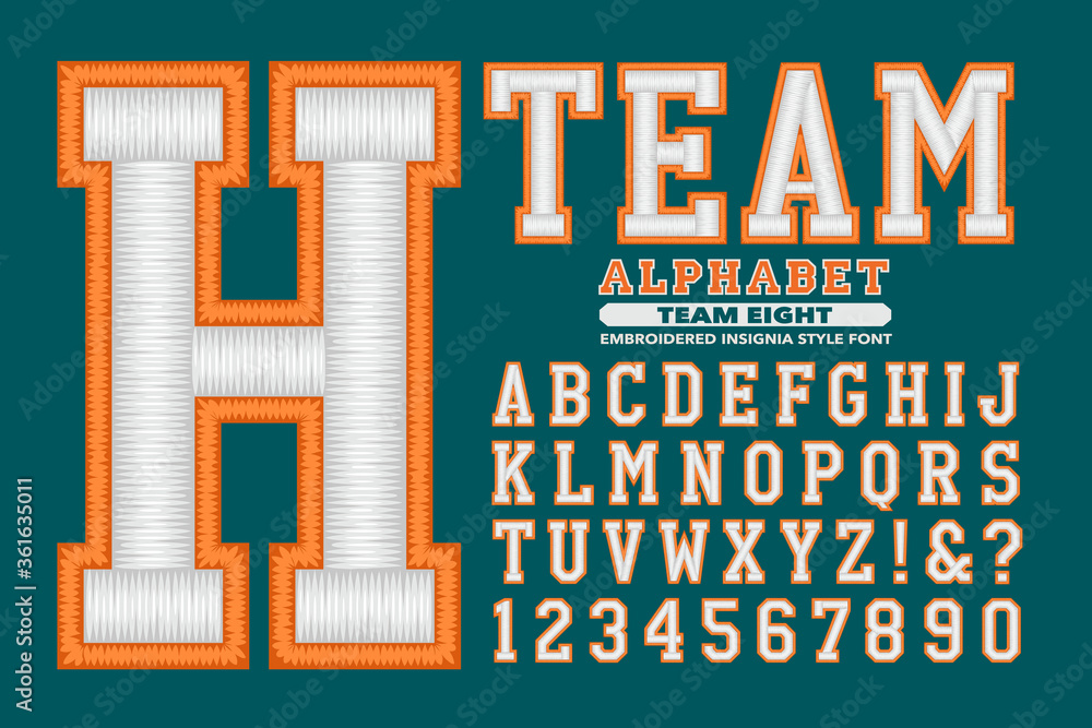 A 3d Embroidery Style Sports Font Similar to Stitched Letters on Sports ...