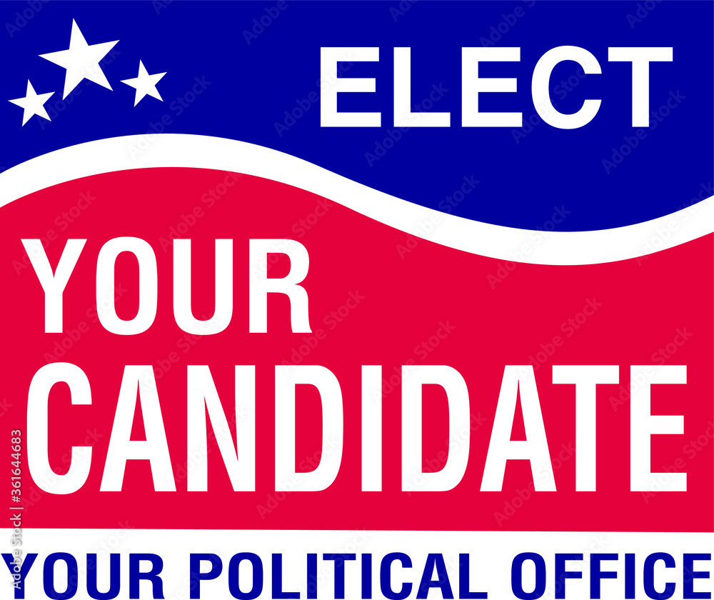 Political campaign lawn sign template for elections politicians ...