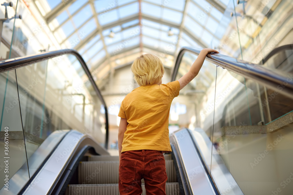 Behavior rules on escalator, in transport, on streets of city. Little ...