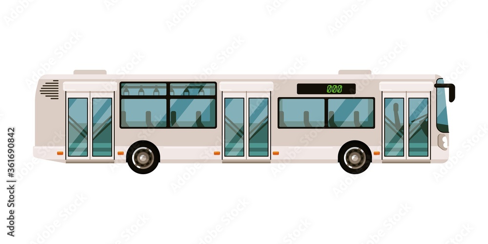 Commuter bus. Express bus isolate on white background. City shuttle van ...