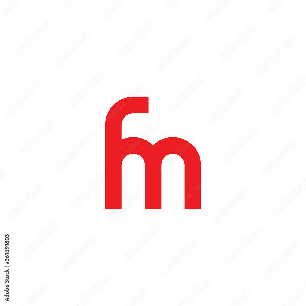 initial letter f and m, fm, mf logo, lowercase monogram line art style design template Stock ...