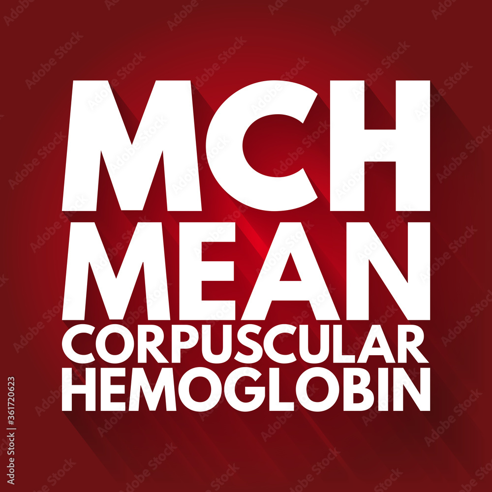 MCH - Mean Corpuscular Hemoglobin acronym, medical concept background ...
