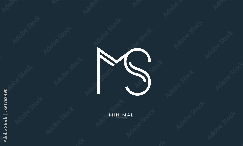 Alphabet letter icon logo MS Stock Vector | Adobe Stock