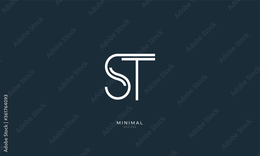 Alphabet letter icon logo ST Stock Vector | Adobe Stock