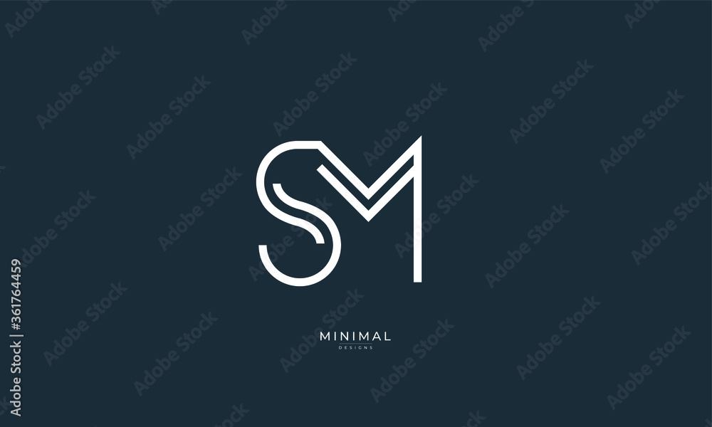 Alphabet letter icon logo SM Stock Vector | Adobe Stock