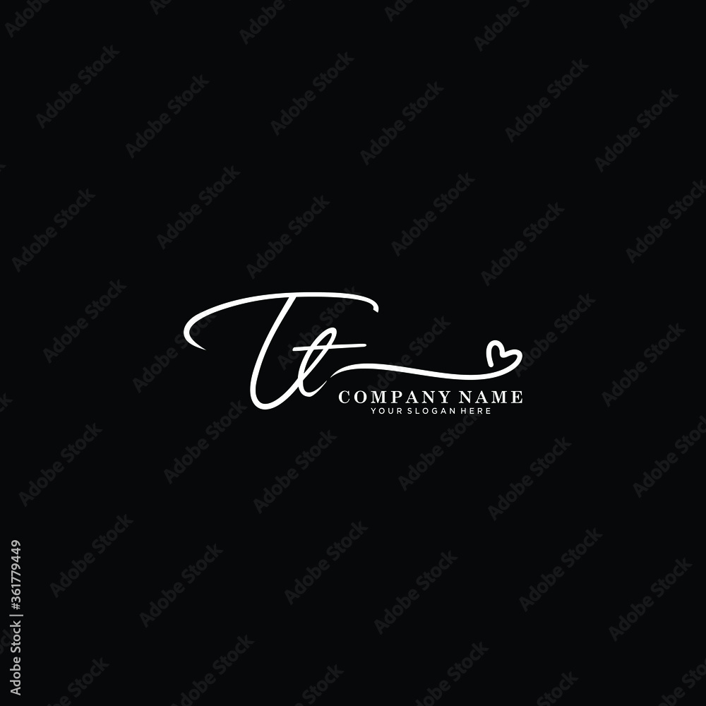 TT initials signature logo. Handwriting logo vector templates. Hand ...