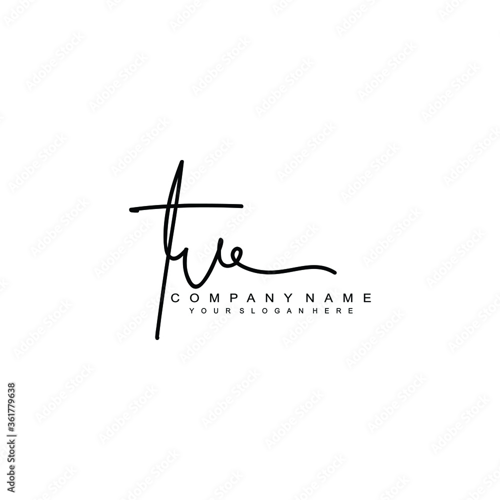 TV initials signature logo. Handwriting logo vector templates. Hand ...