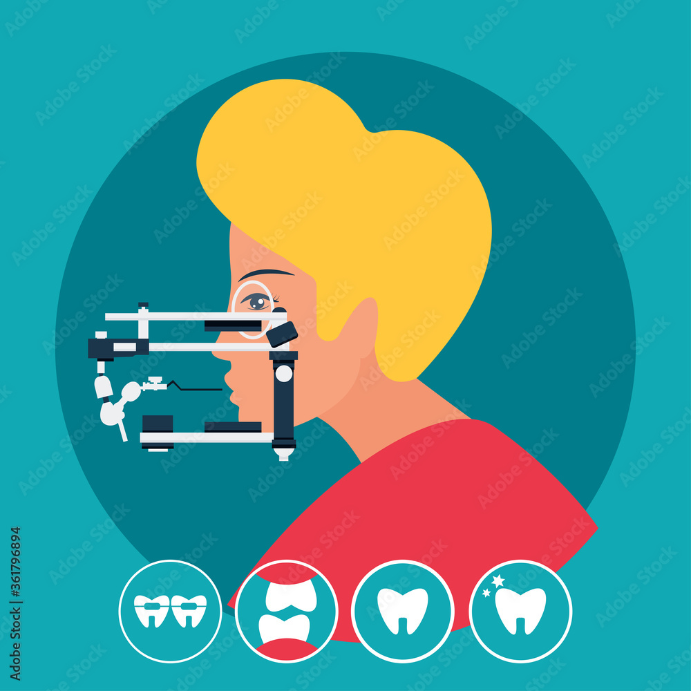 Gnathology or orthodontics concept Flat Vector illustration ...