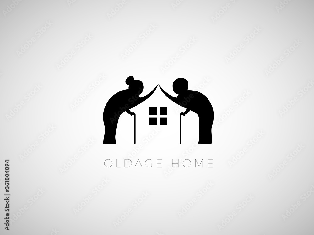 Elderly Home Care Logo for Elderly People Vector Illustration For Aged ...