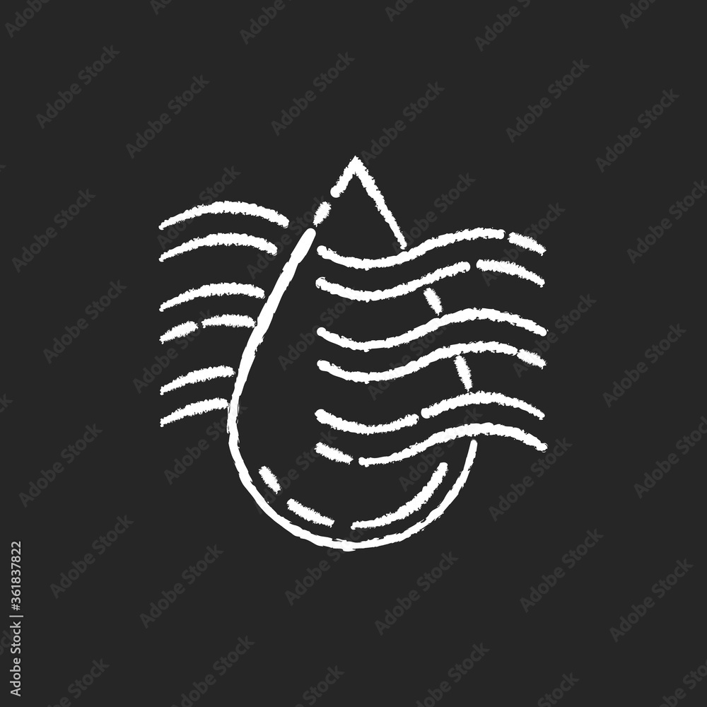 Drying process chalk white icon on black background. Water purification ...