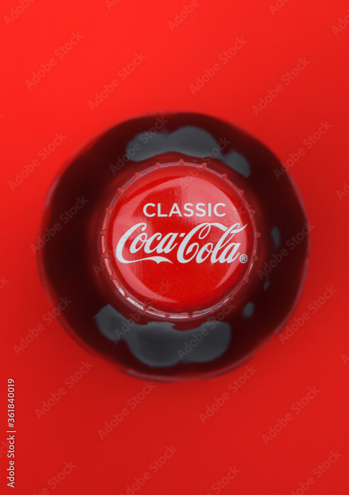 LONDON, UK -DECEMBER 07, 2017: Bottle of Classic Coca-Cola top view on ...