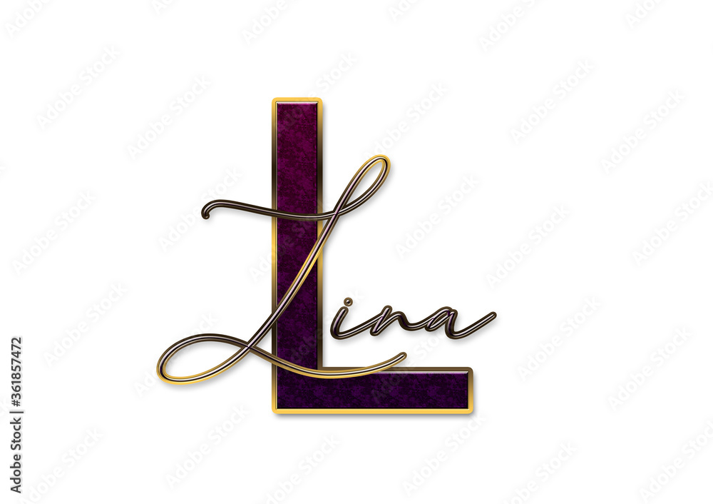 Stock-Illustration „Buchstabe, Name, Lina“ | Adobe Stock