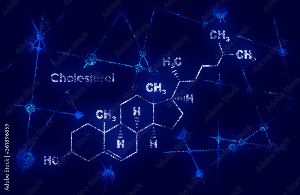 Chemical molecular formula of cholesterol. Infographics illustration ...