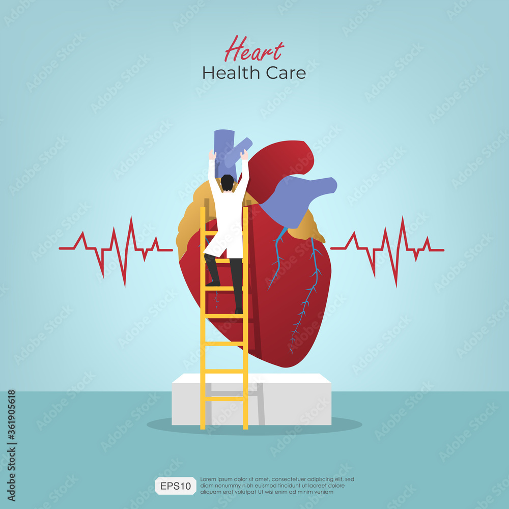 Stock-Vektorgrafik „Heart health medical design concept. specialist ...