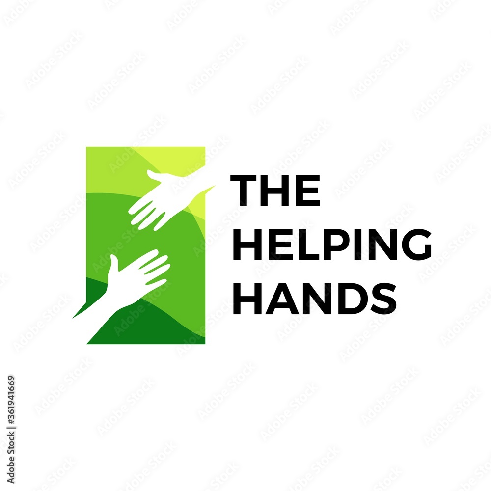 helping hand logo vector icon illustration Stock Vector | Adobe Stock