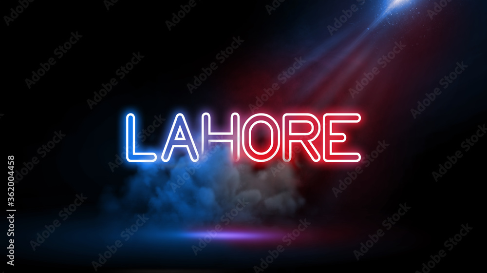 Lahore, Pakistan | City name in neon light effect, Studio room ...