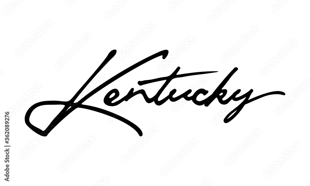 Kentucky Handwritten Font Calligraphy Black Color Text on White ...