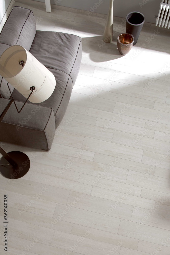 Modern interior design of living room with wood texture seamless, sofa ...