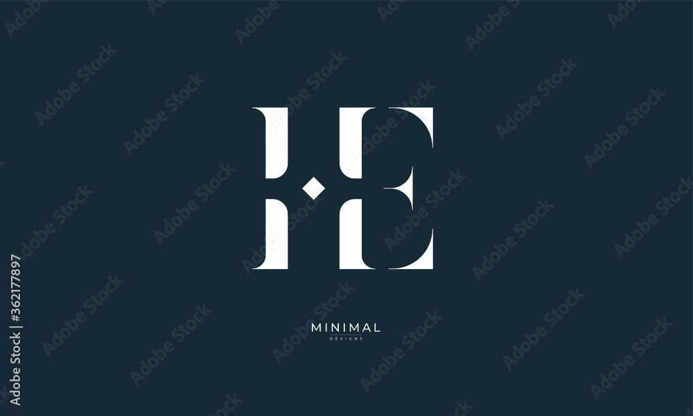 Alphabet letter icon logo HE Stock Vector | Adobe Stock
