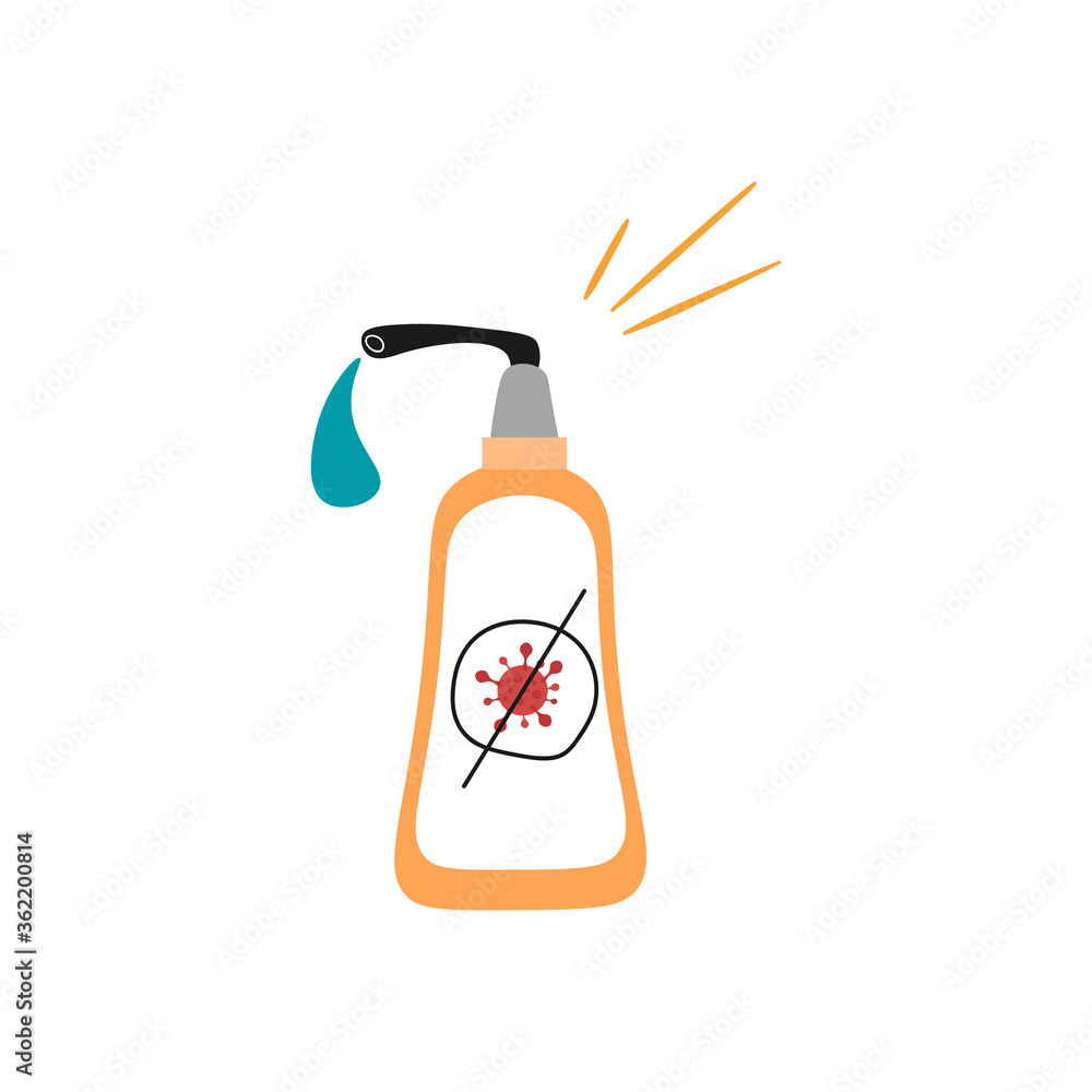 Sanitizer for hands. Vector antiseptic bottle to protect against ...