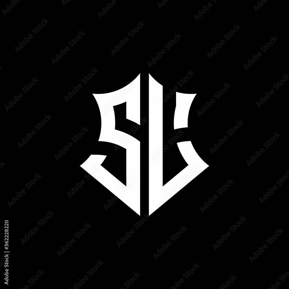 SL monogram logo with a sharp shield style Stock Vector | Adobe Stock