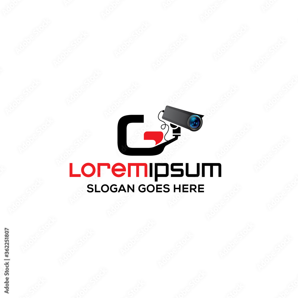 Creative G letter CCTV camera logo design template, Realistic CCTV logo ...