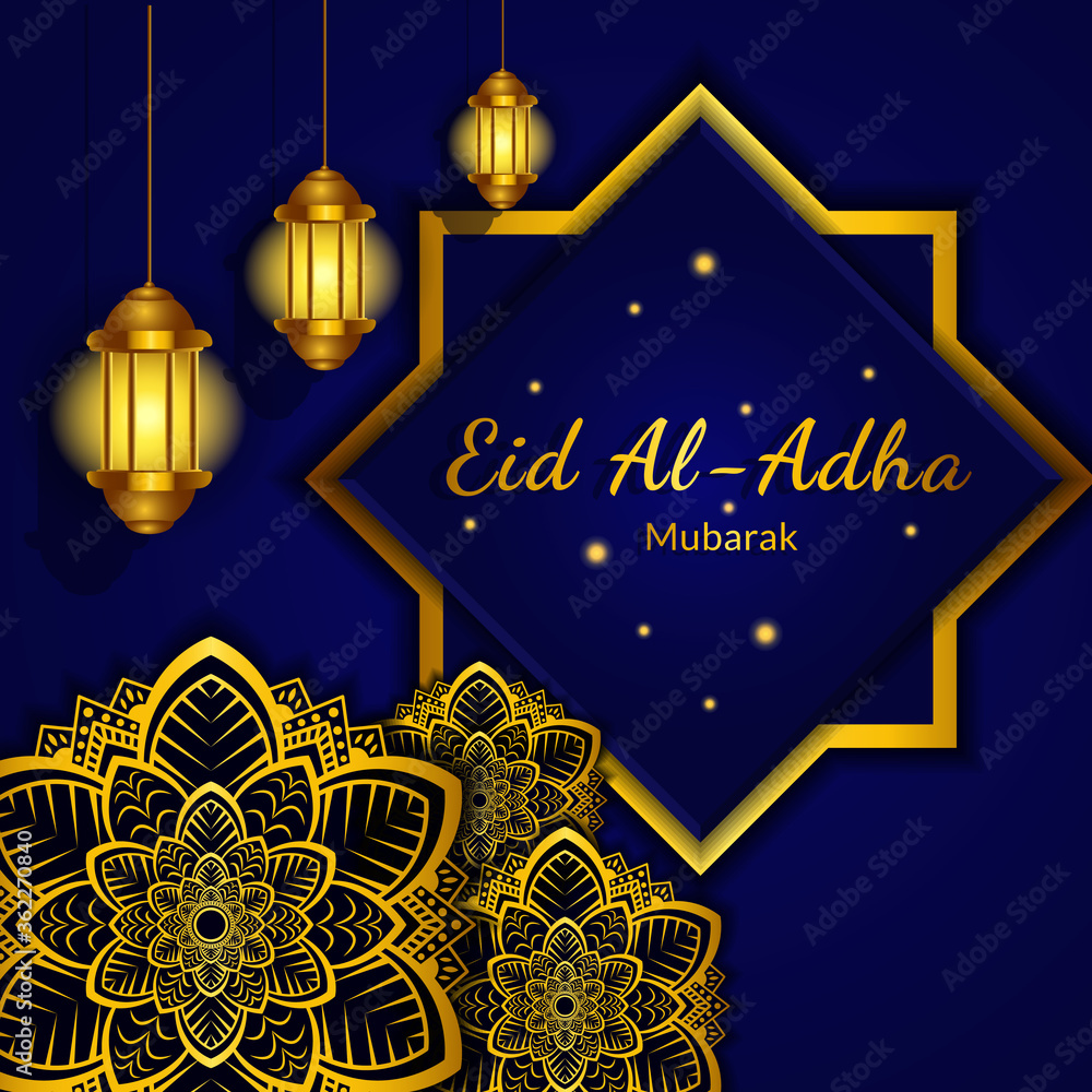 Stock-Vektorgrafik „Eid al adha mubarak background, Eid al adha flyer ...