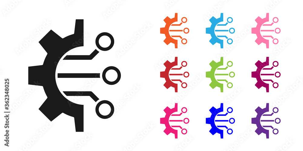 Black Algorithm icon isolated on white background. Algorithm symbol ...