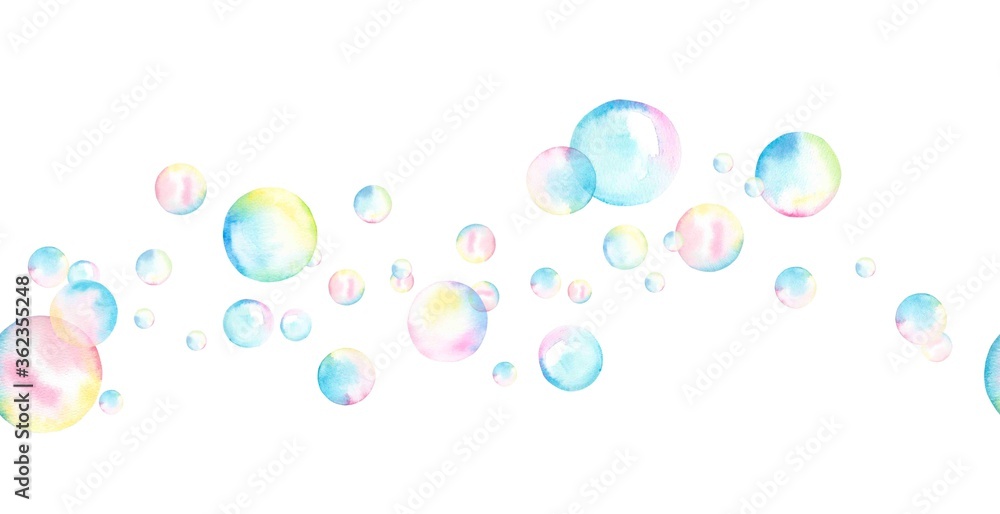 Watercolor bubbles background, frame, border. Stock Illustration ...