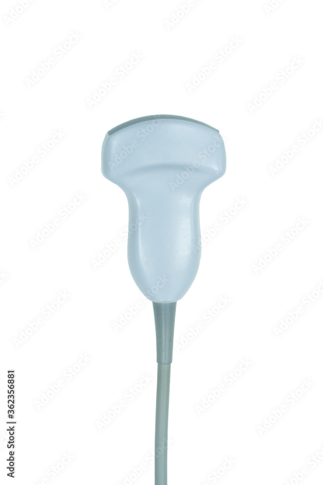 isolated curvilinear or abdominal transducer on the white background ...