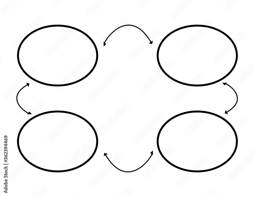 Simple, unlabeled black and white cycle chart. Ideal for educational ...