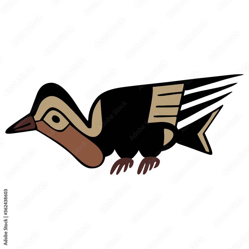 Stylized bird. Nasca pottery motif. Pre Columbian native american art ...