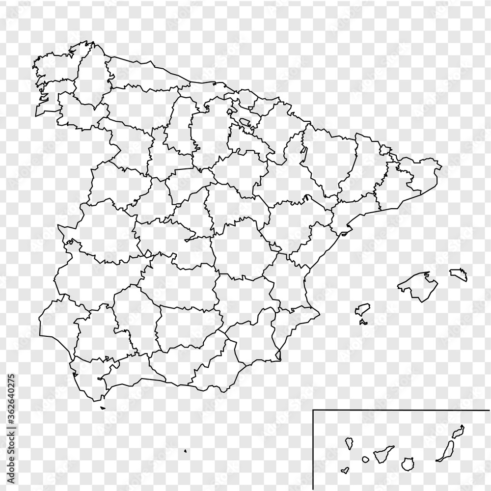 Image vectorielle Stock Blank map of Spain. Provinces of Spain map ...