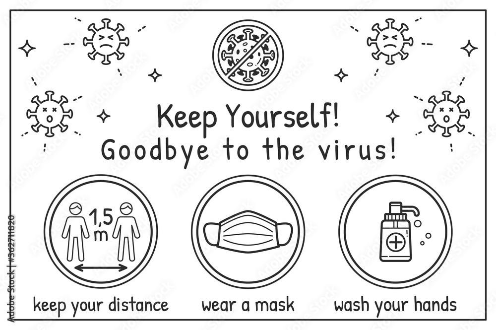 Coronavirus COVID-19 Pandemic Kids Prevention Measures. Kids ...