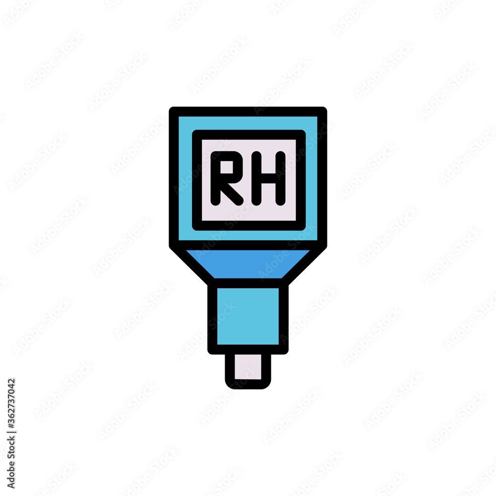 Rh meter, chemistry icon. Simple color with outline vector elements of ...
